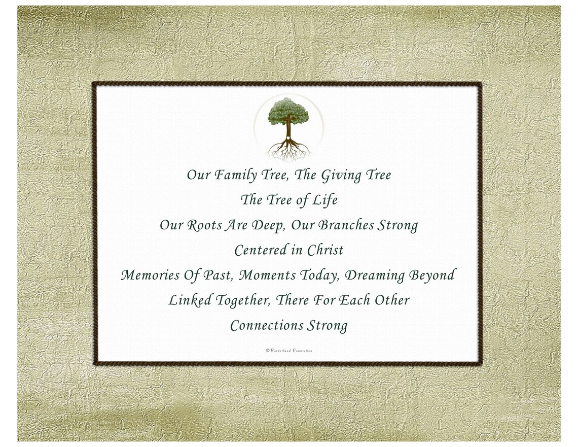 Printable Family Tree Poem Gift for Mom Christian Digital | Etsy
