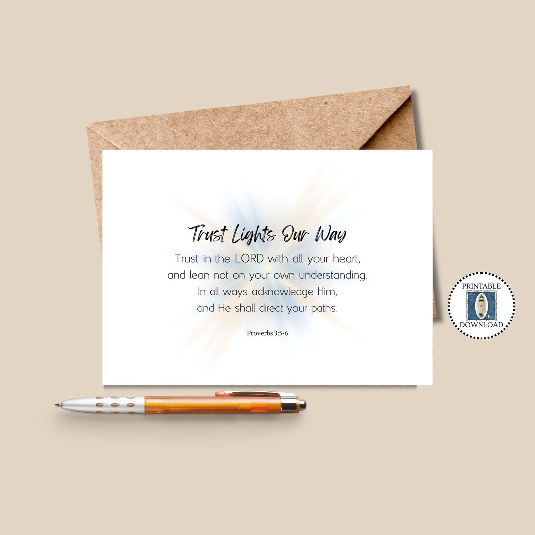 Religious Encouragement, Printable Card, Trust in the Lord, Catholic ...