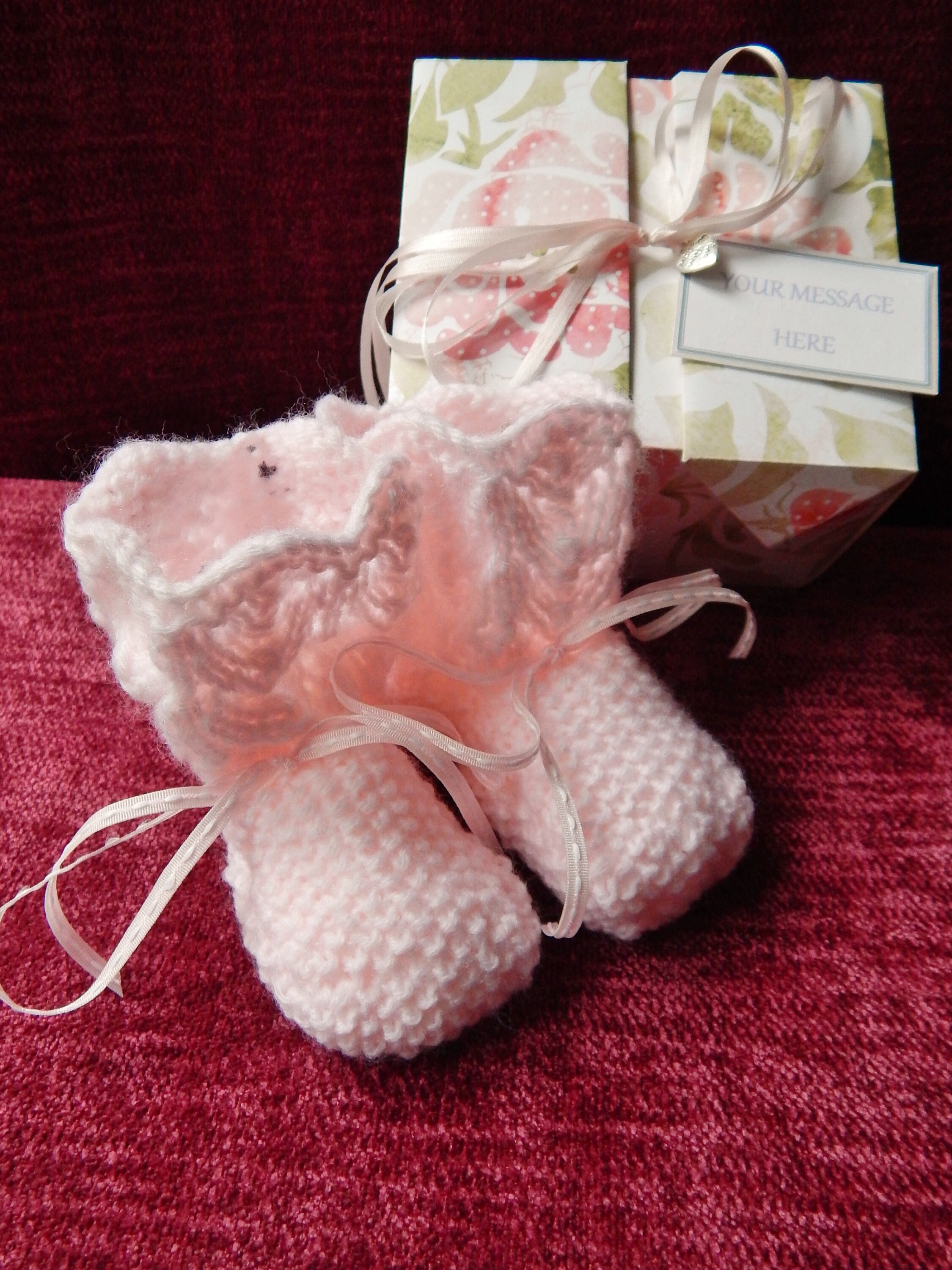 Pink Baby Booties 0-3 months Crib Shoes Baby Shower Gift | Etsy