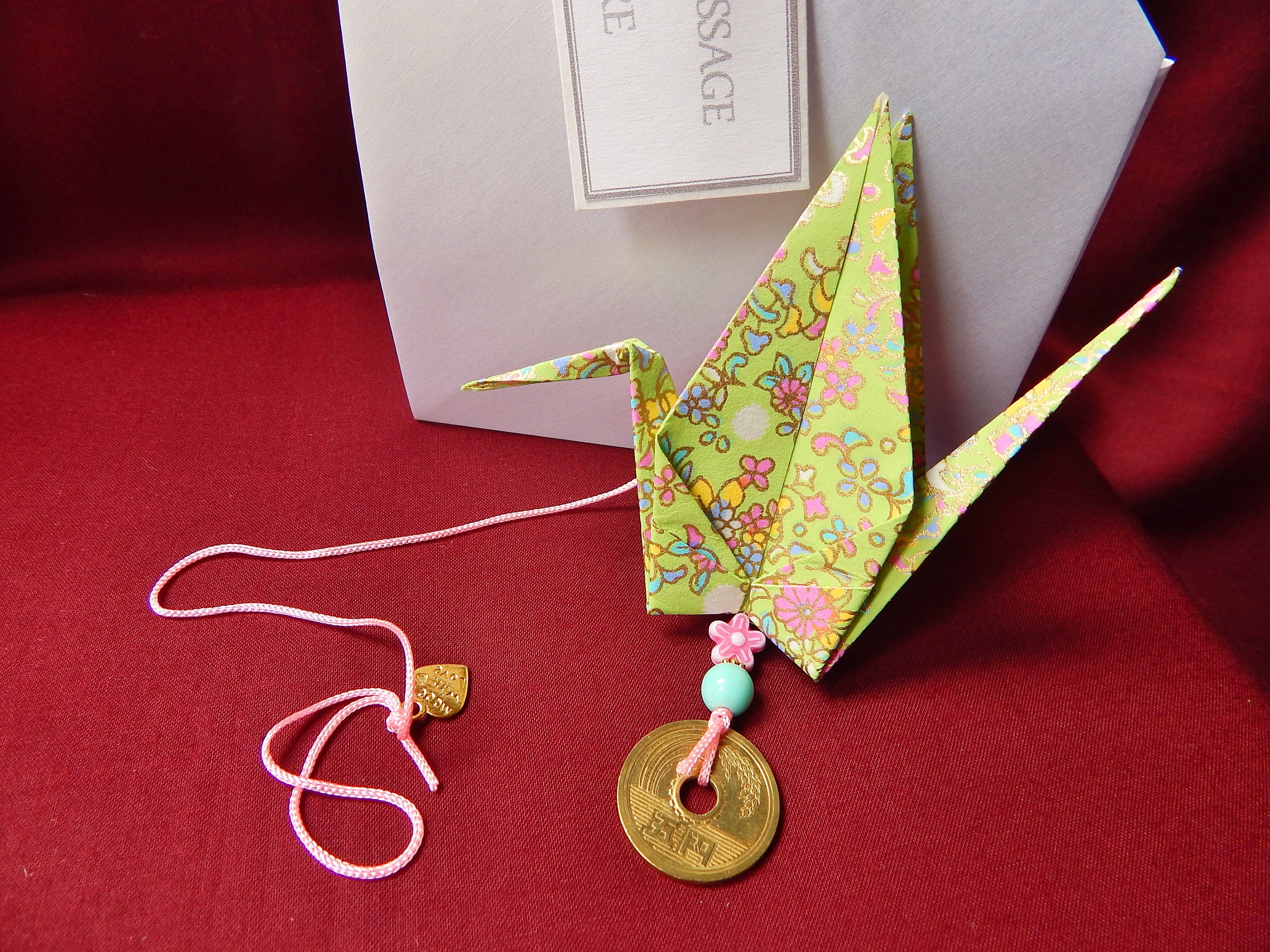 Peace Crane Good Luck Origami Crane Window Charm Mobile - Etsy Hong Kong