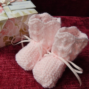 Pink Baby Booties, 0-3 Months, Crib Shoes, Baby Shower Gift ...