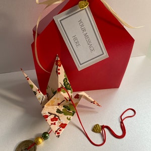 Good Luck Gift, Origami Crane Keepsake Gift, 1st Wedding Anniversary ...