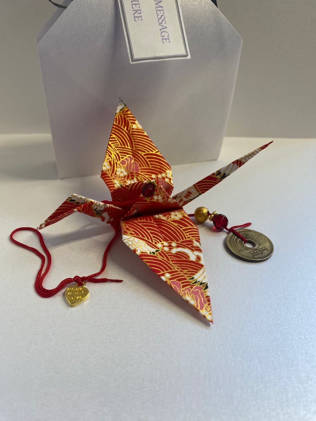 Good Luck Gift, Exams, Origami Crane Keepsake, 1st Wedding Anniversary ...