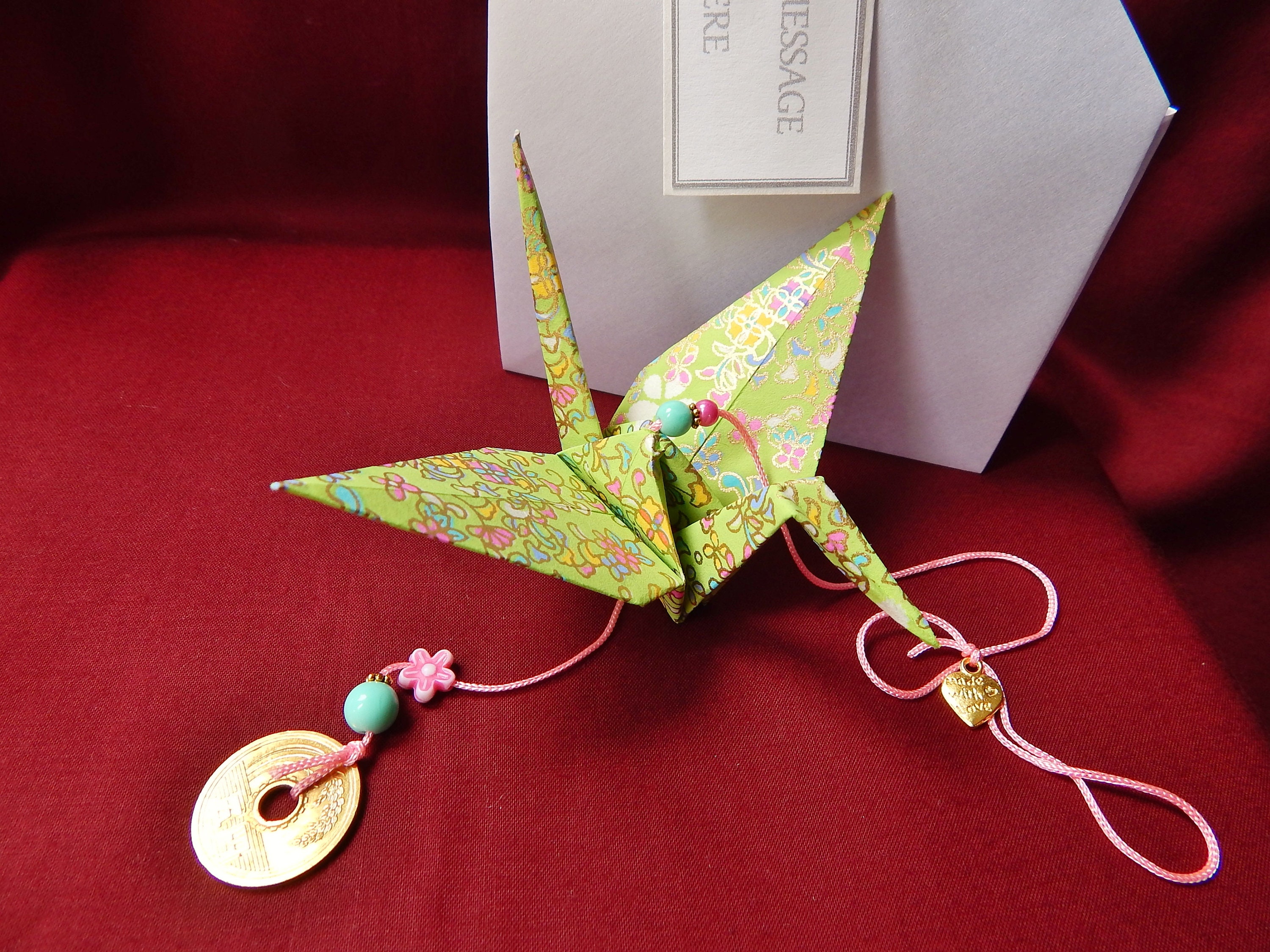 Peace Crane Good Luck Origami Crane Window Charm Mobile - Etsy Hong Kong