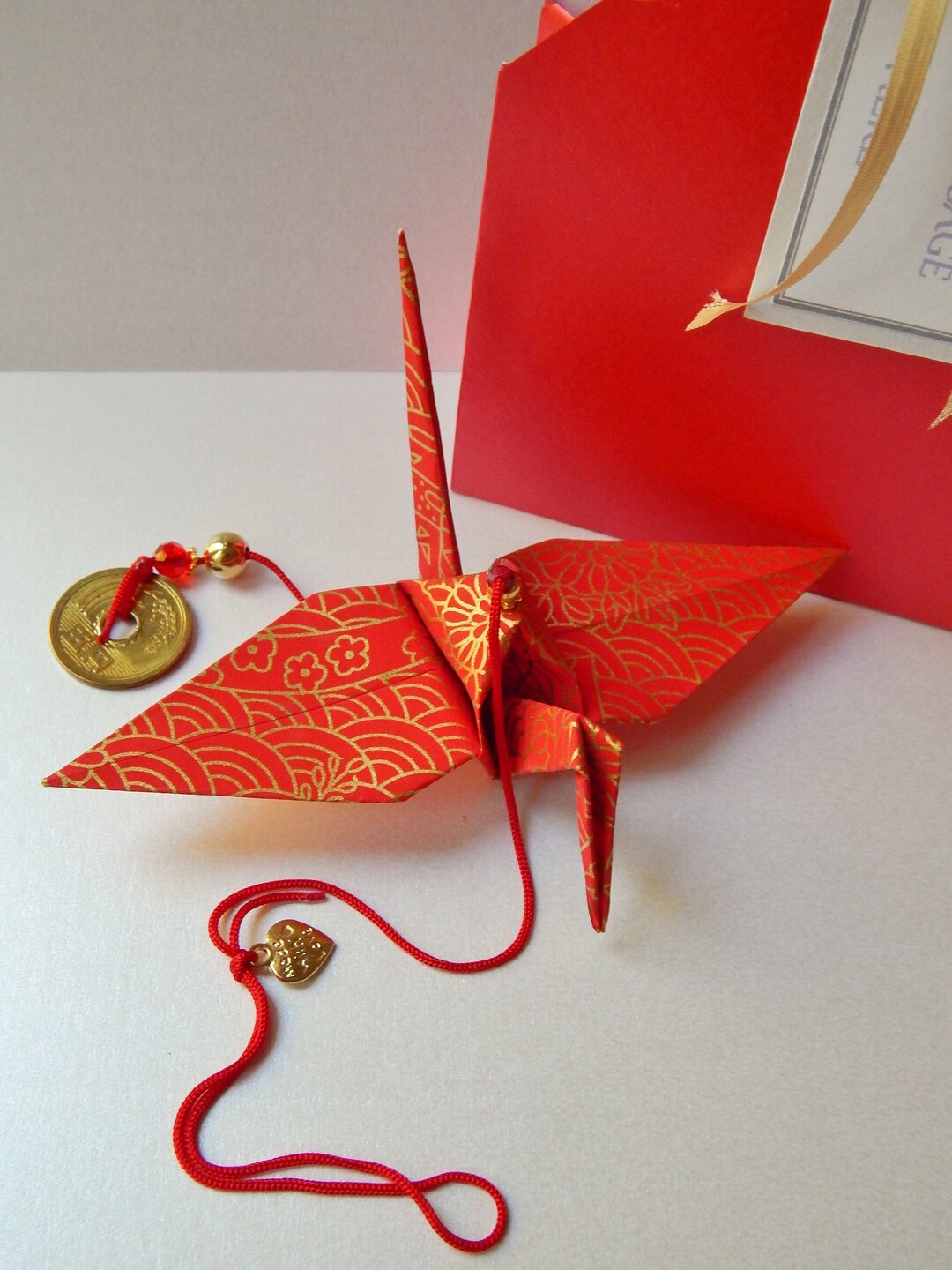 Origami Crane Keepsake Gift, 1st Wedding Anniversary Gift, Good Luck ...