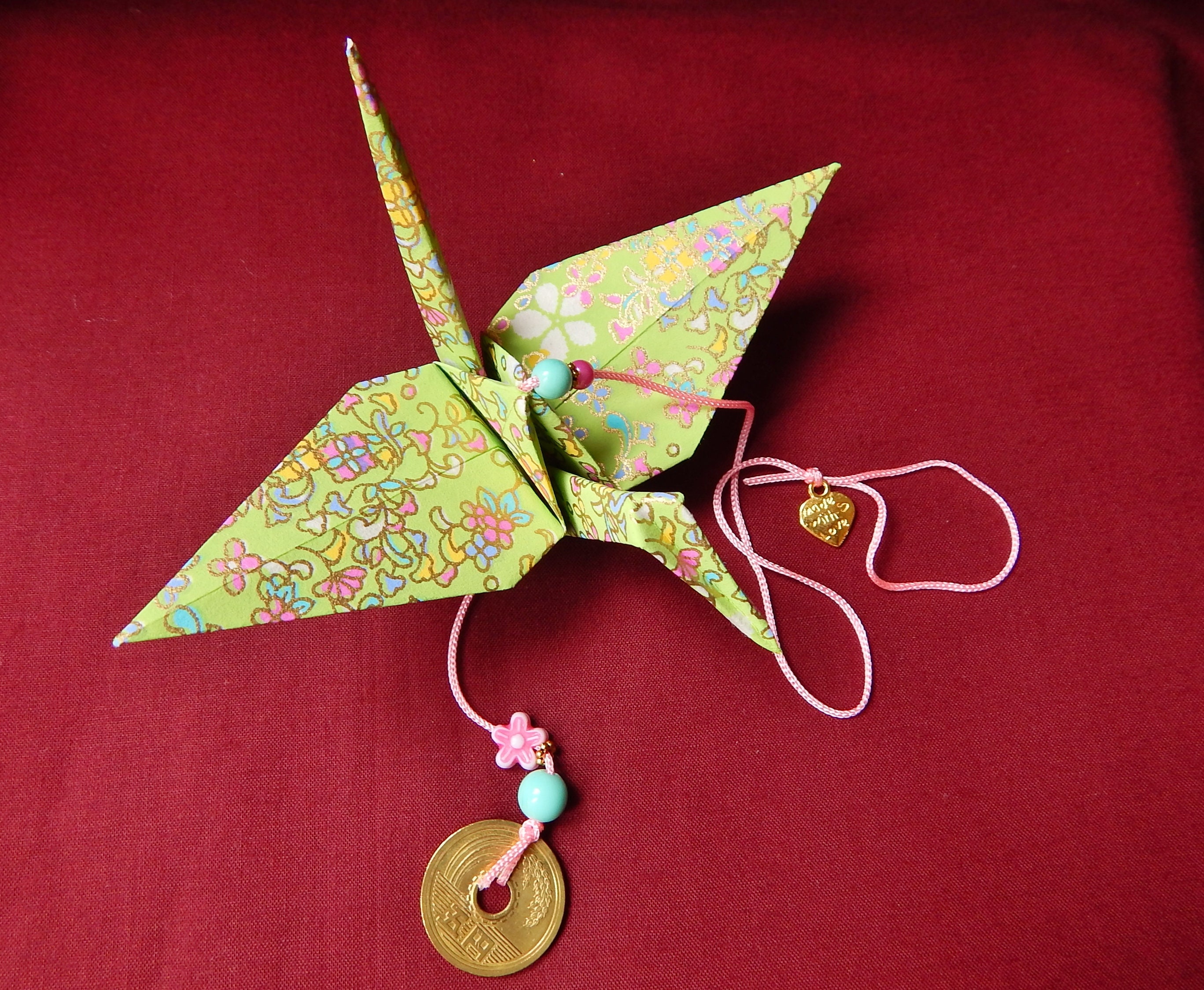 Peace Crane Good Luck Origami Crane Window Charm Mobile - Etsy Hong Kong