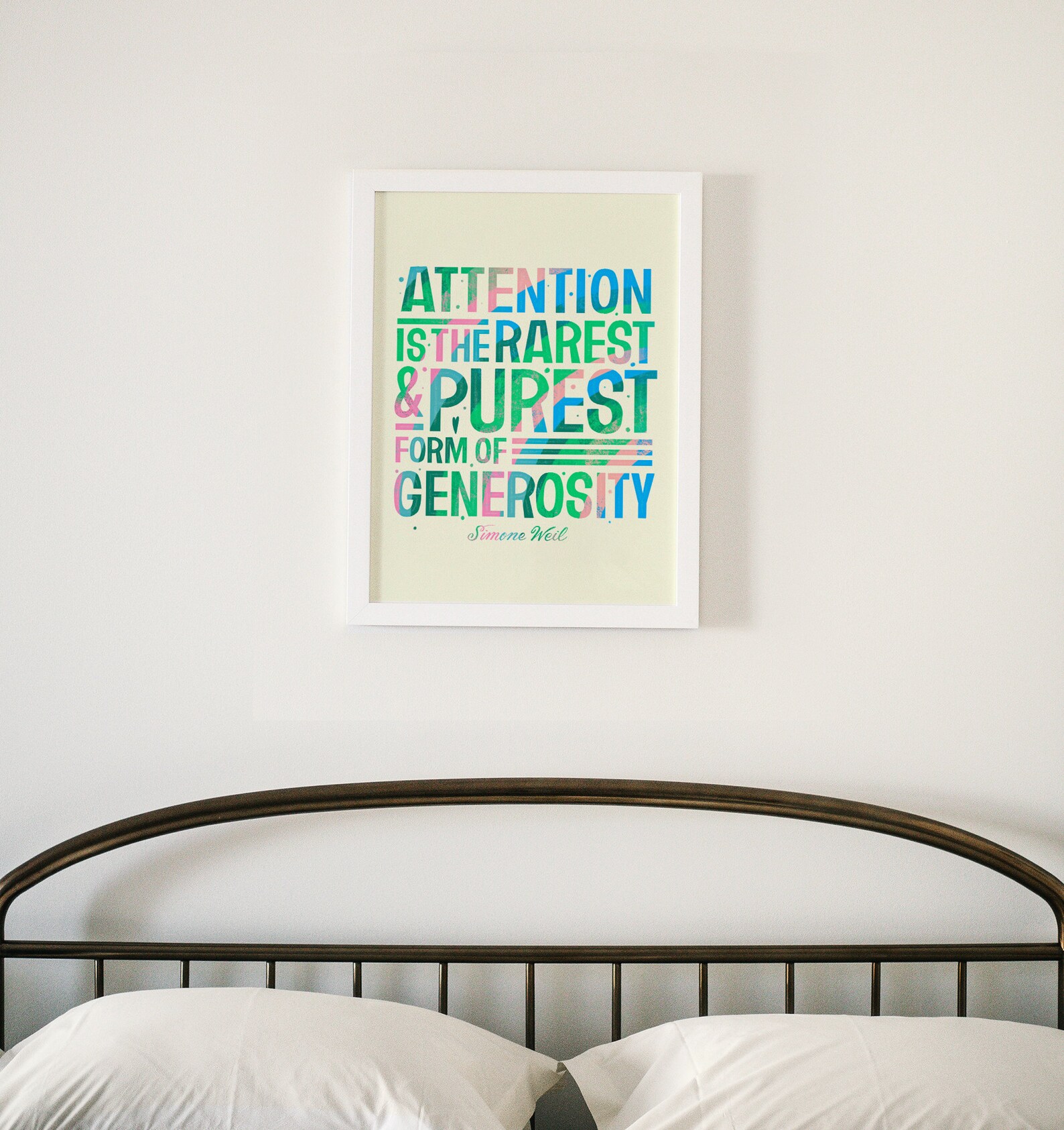 Attention Quotes Wall Art, Simone Weil, Meditation Decor, Pay Attention ...