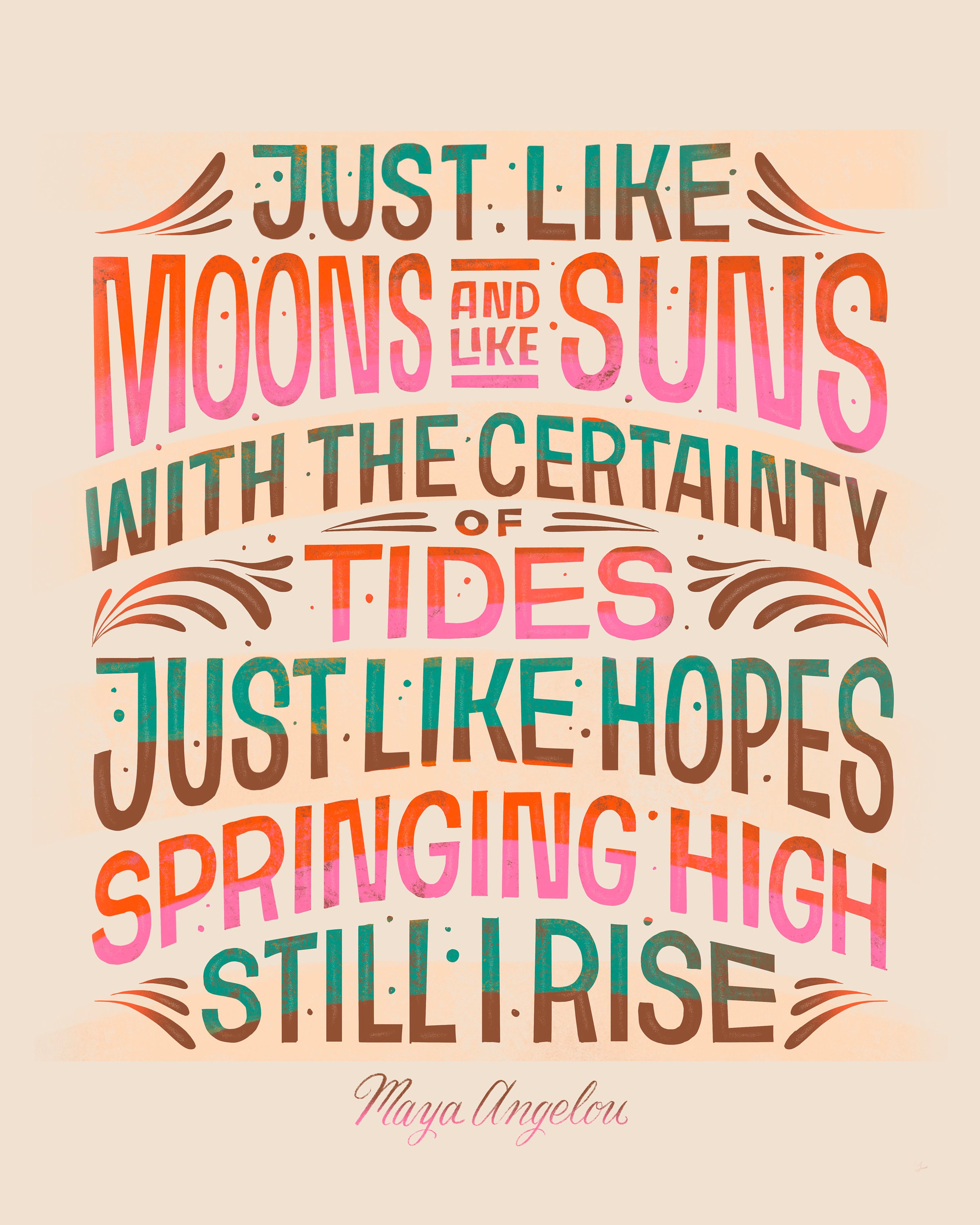 Maya Angelou, Still I Rise, Typographic Poster, Gallery Wall Art ...