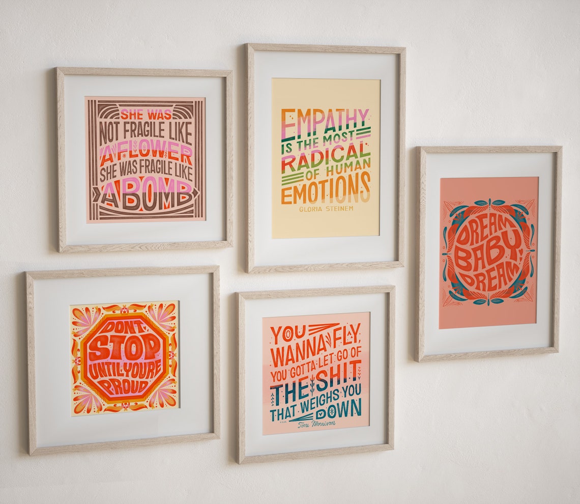 Inspirational Art Women Quotes Typographic Poster Gallery - Etsy