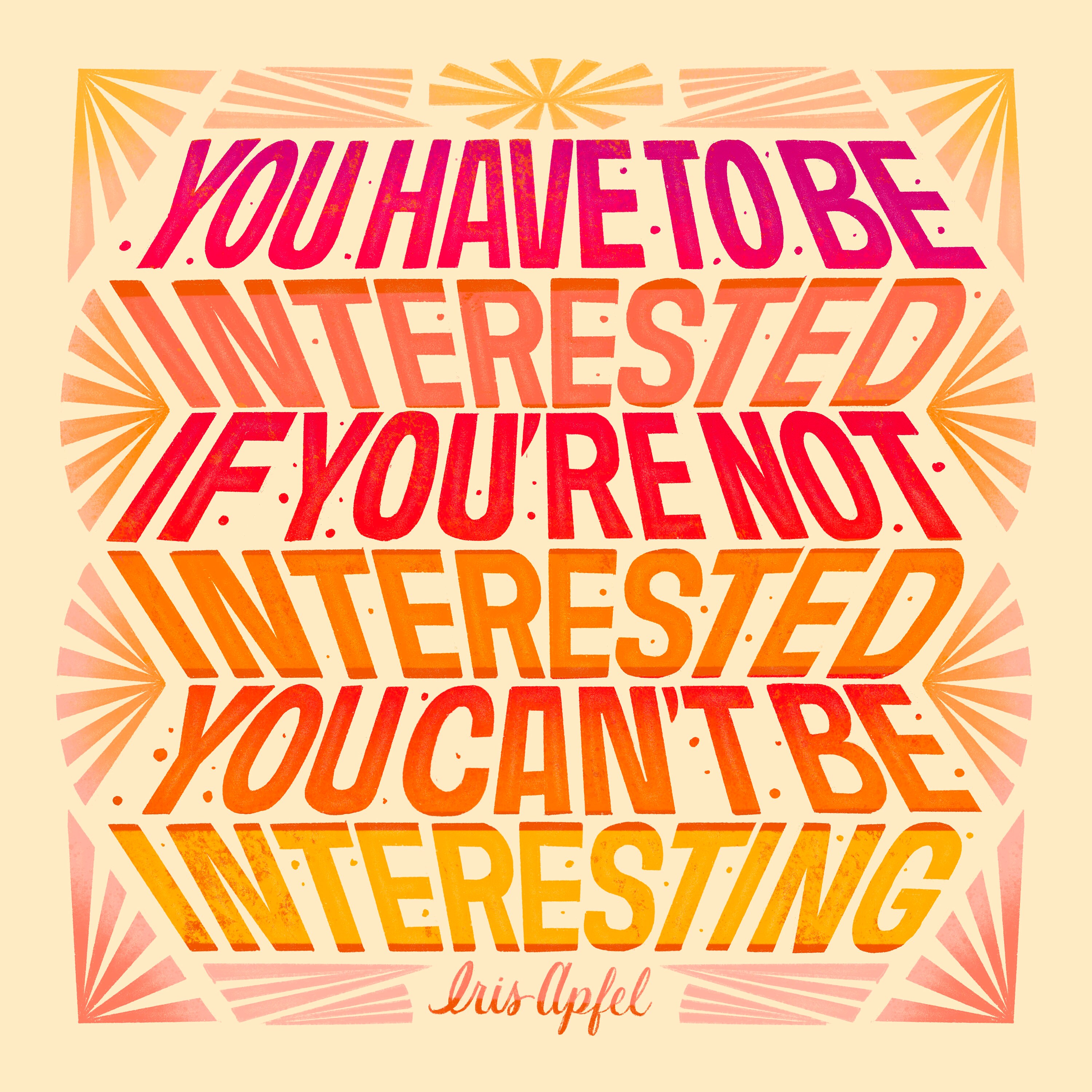 Iris Apfel Quote Interesting Quotes Retro Type Hand Drawn - Etsy