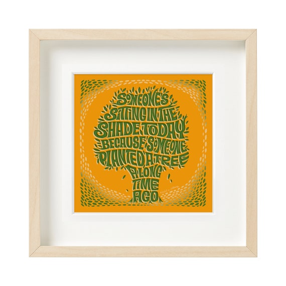 Tree Quote Inspirational Art Retro Art Poster Nature Print - Etsy