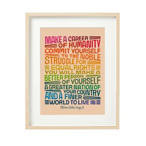 Martin Luther King Jr, Rainbow Art, Equal Rights, Typography Print ...