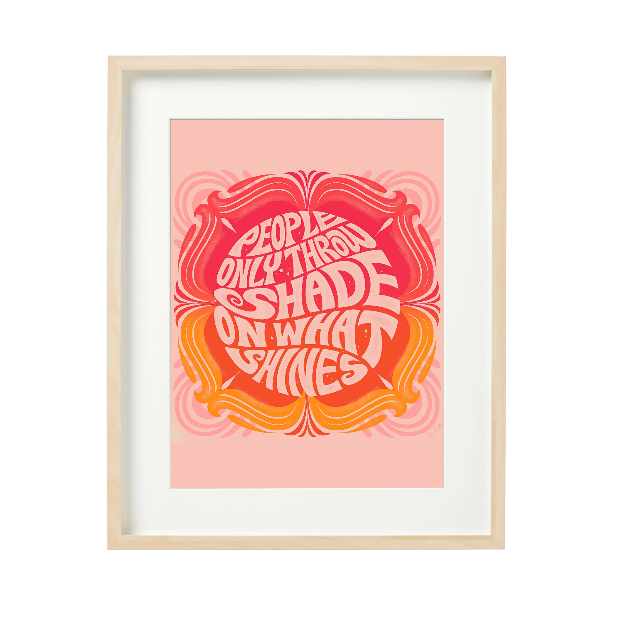 Pink Art Empowering Quotes Retro Type Hand Drawn Printable - Etsy