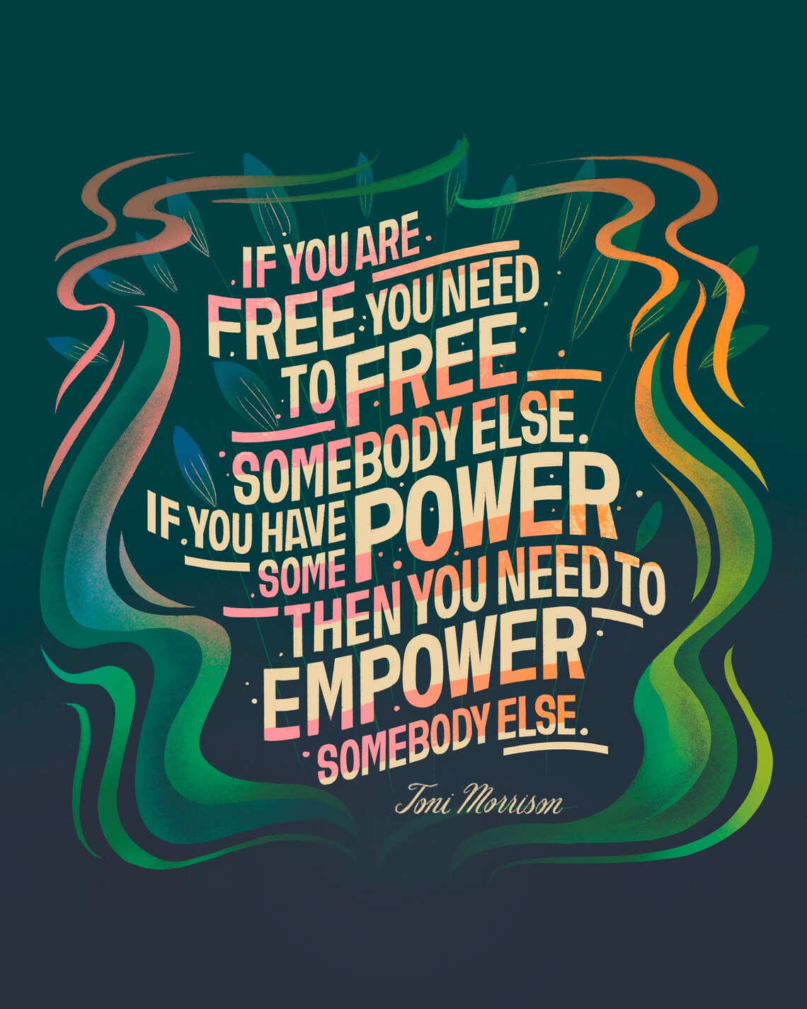 Toni Morrison Freedom Quote Printable Wall Art Typographic | Etsy