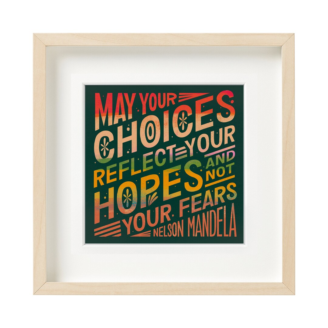 Nelson Mandela Quote Art, Colorful Wall Decor, Typography Wall Art ...