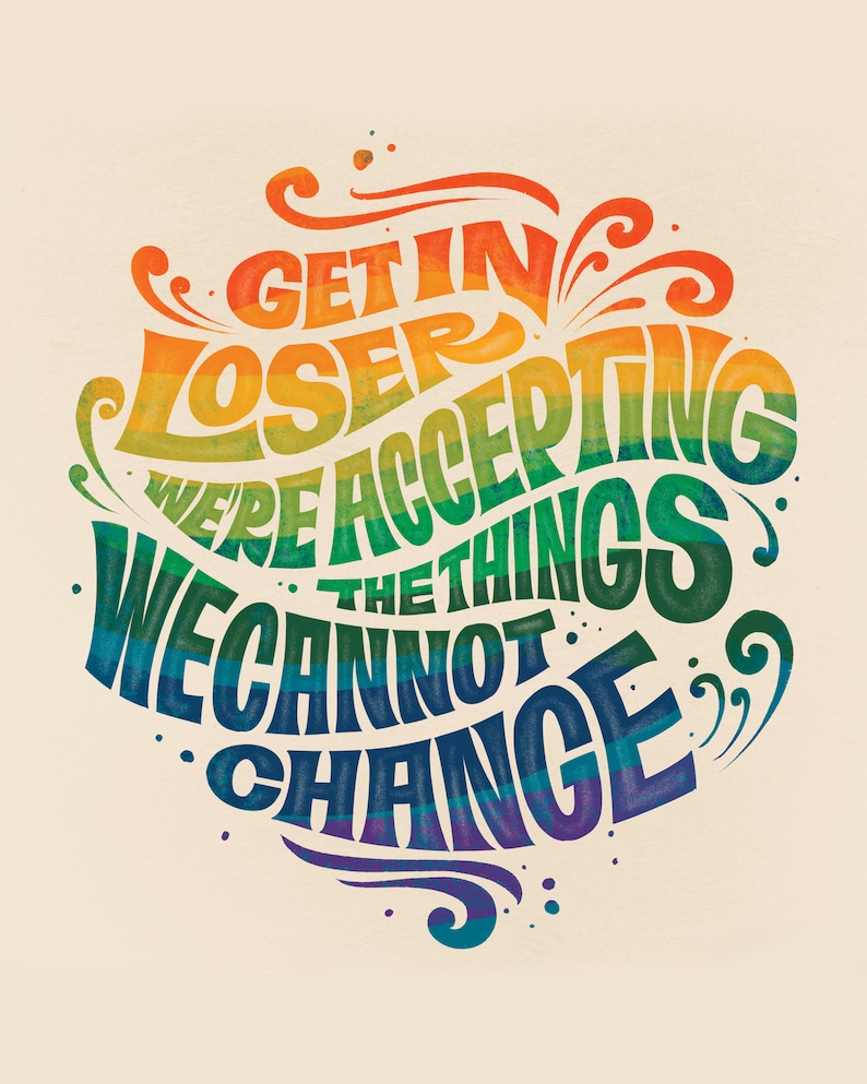 Inspirational Art Self Acceptance Retro Art Poster Serenity - Etsy