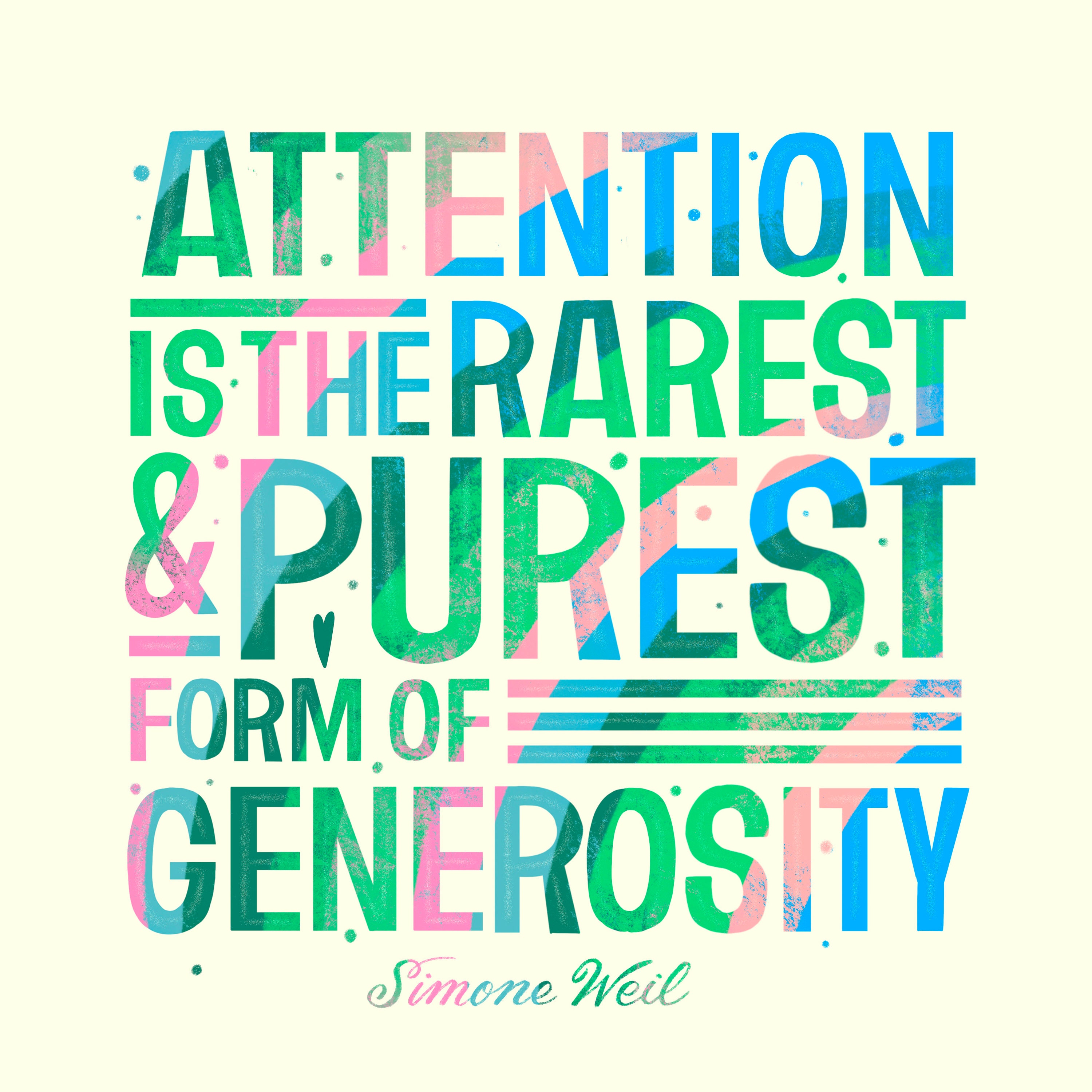 Simone Weil Quote Art Print: Attention, Generosity (digital Download ...