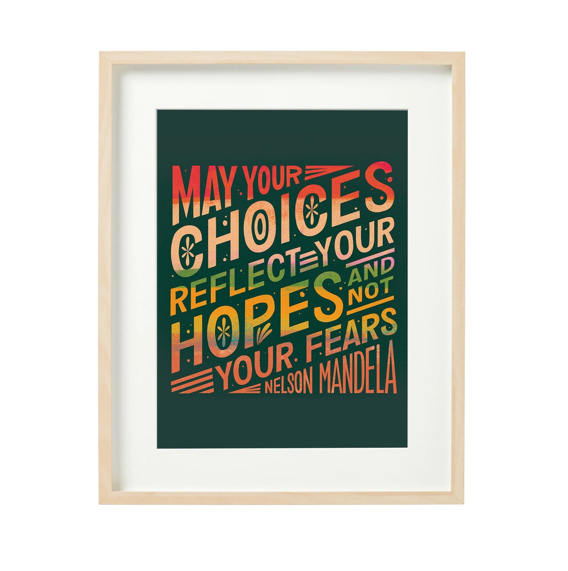 Nelson Mandela Quote Art Print: Colorful Typography (digital Download ...