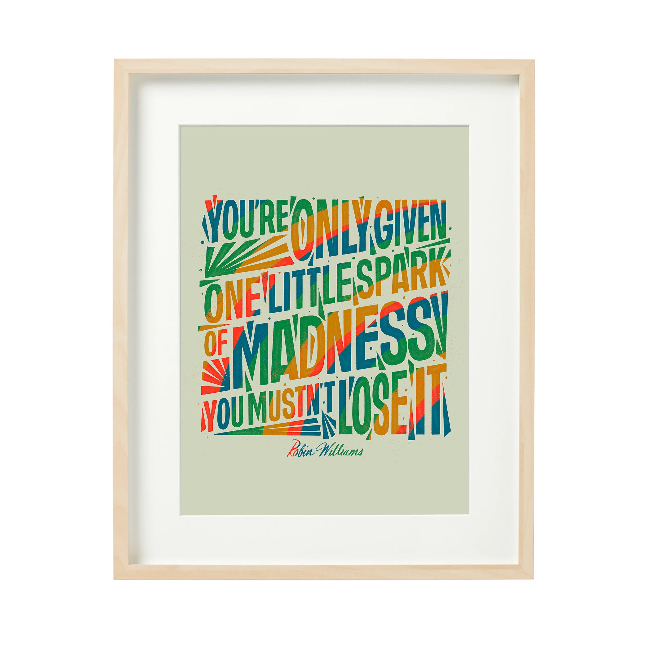 Robin Williams Quote, Inspirational Art, Typography Poster, Robin ...