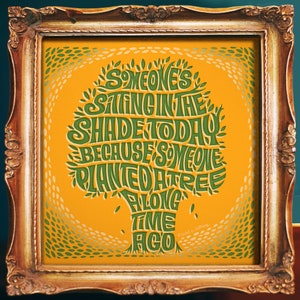 Tree Quote, Inspirational Art, Retro Art Poster, Nature Print, Gallery ...