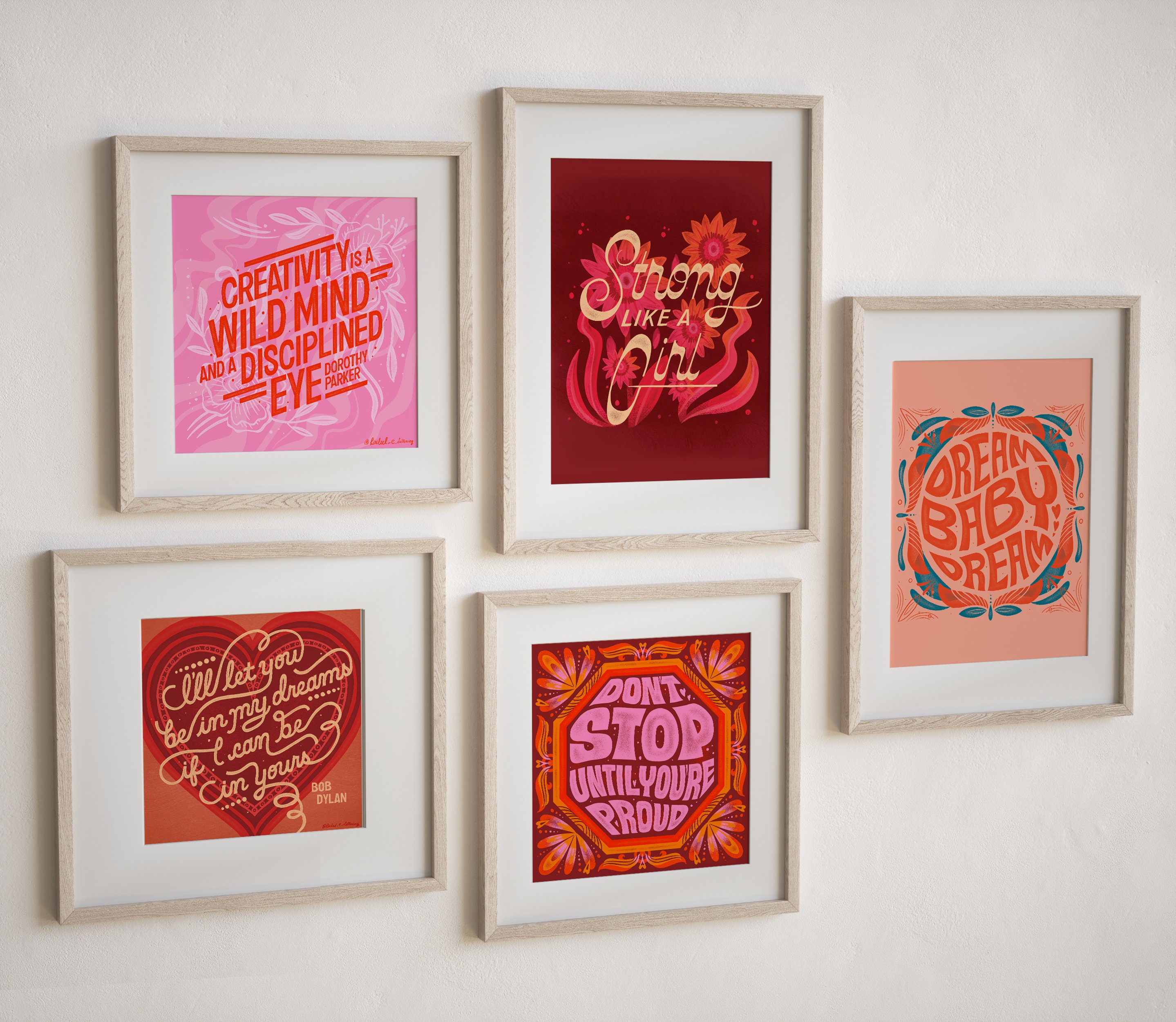 Dorothy Parker, Colorful Wall Art, Art Quotes, Pink Wall Decor ...