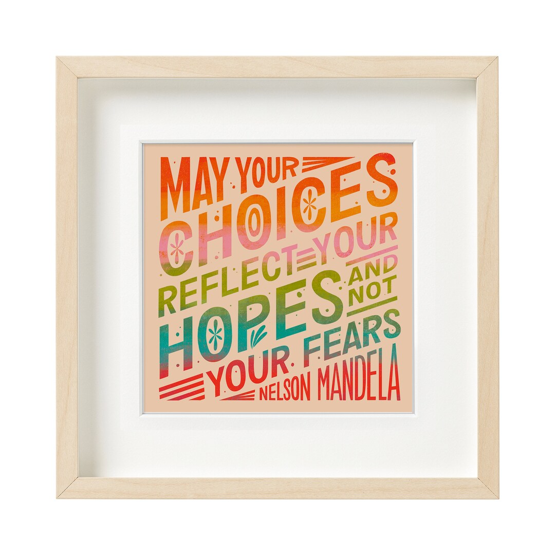 Nelson Mandela Quote Art Print: Colorful Typography Wall Decor (digital ...