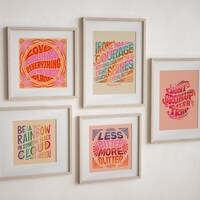 Colorful Wall Decor, Typography Wall Art, Inspirational Wall Art ...