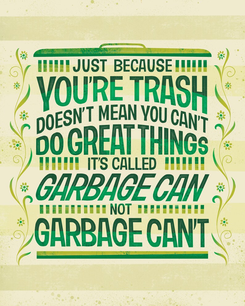 Trash Quote, Funny Quotes, Retro Type, Hand Drawn Printable, Best ...