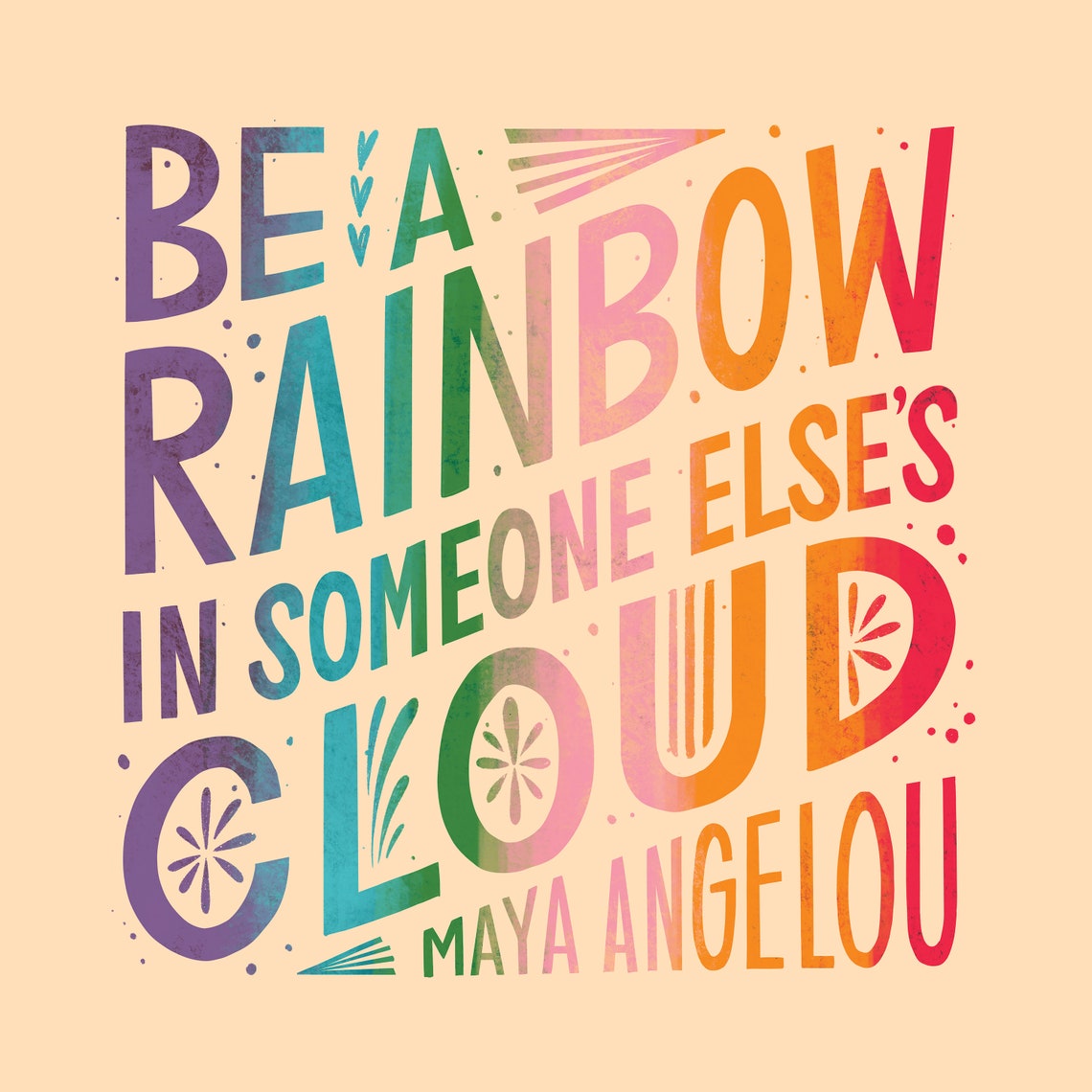 Maya Angelou Quote Wall Art Colorful Wall Decor Maya Angelou | Etsy UK