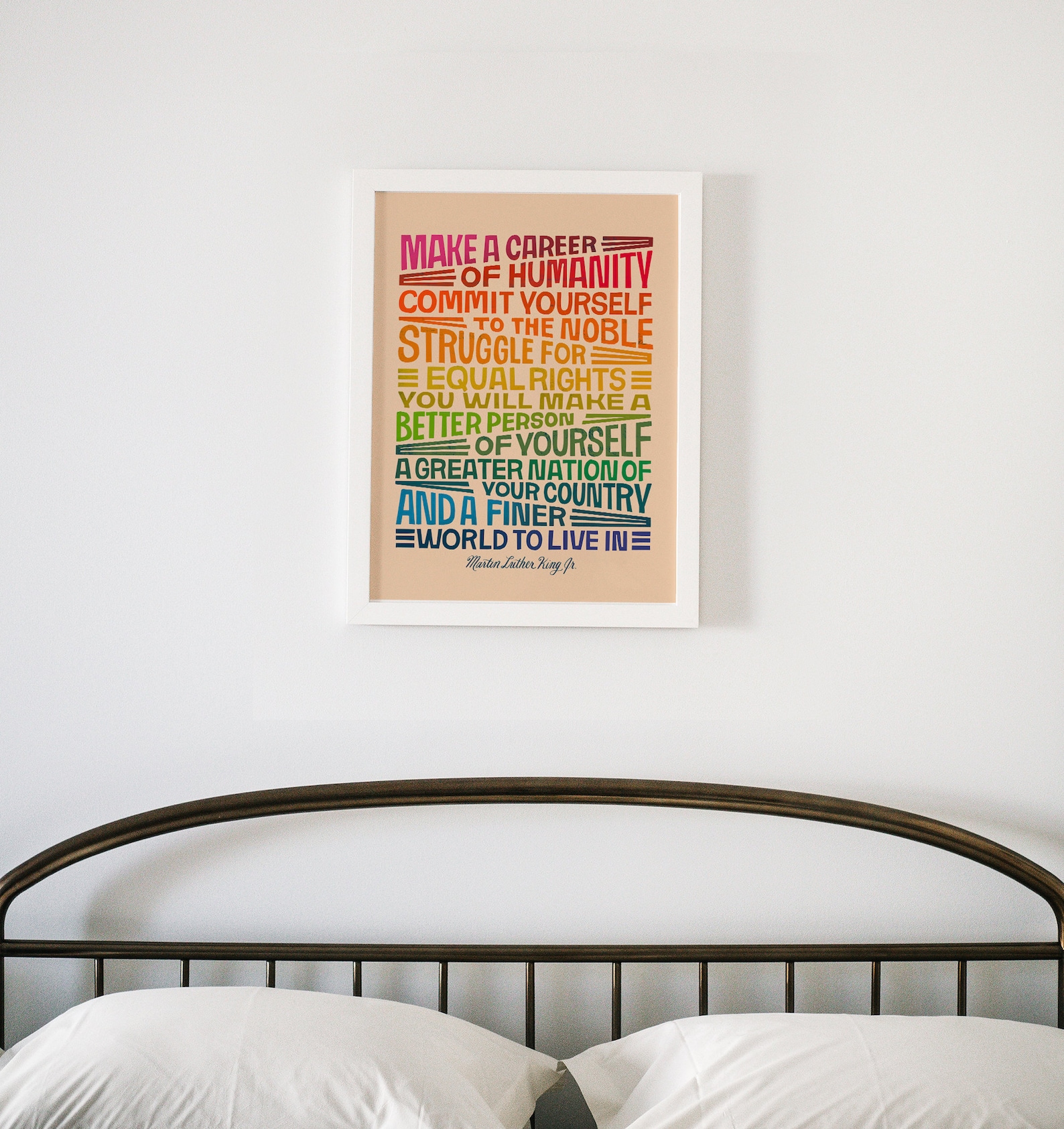 Martin Luther King Jr, Rainbow Art, Equal Rights, Typography Print ...