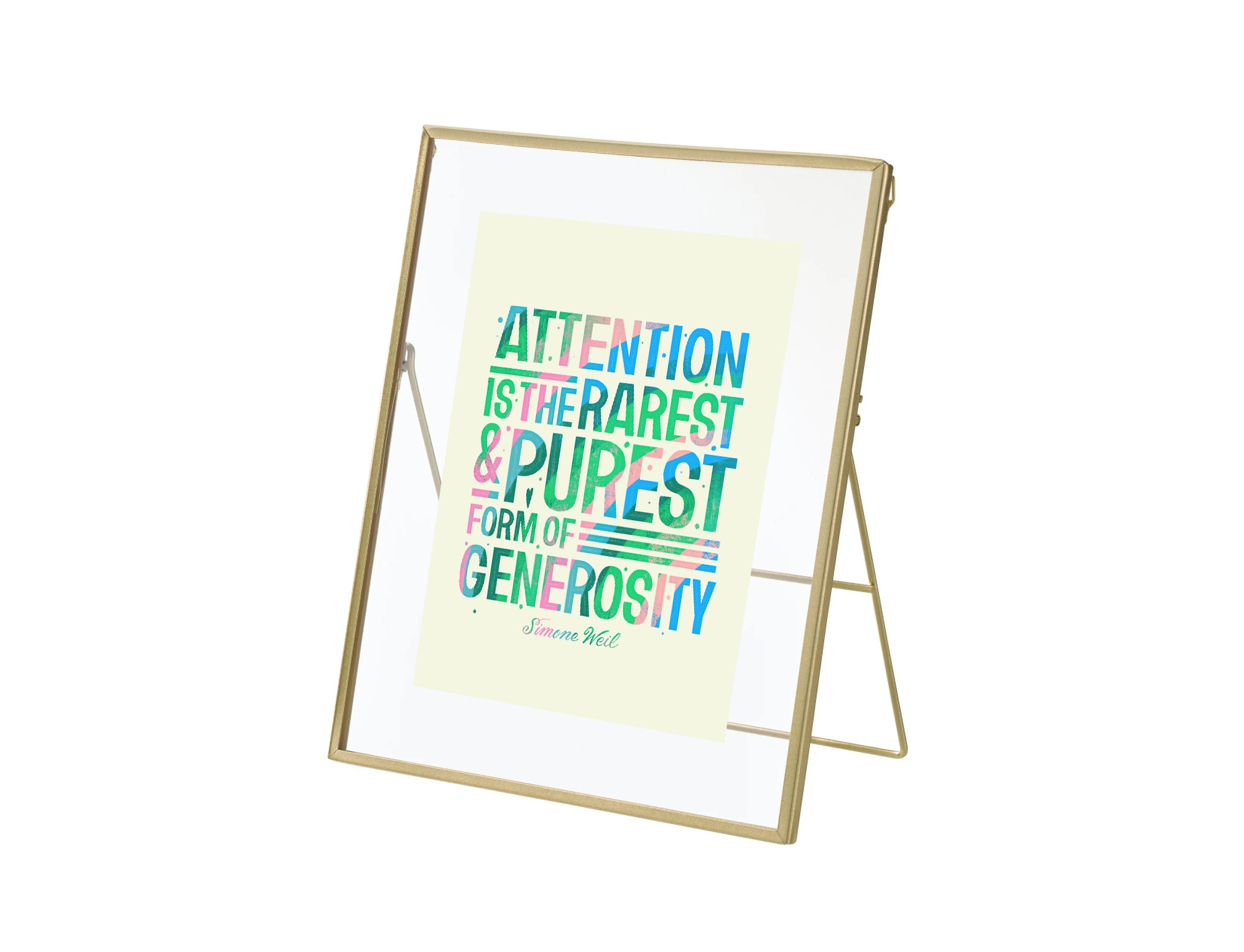 Attention Quotes Wall Art, Simone Weil, Meditation Decor, Pay Attention ...