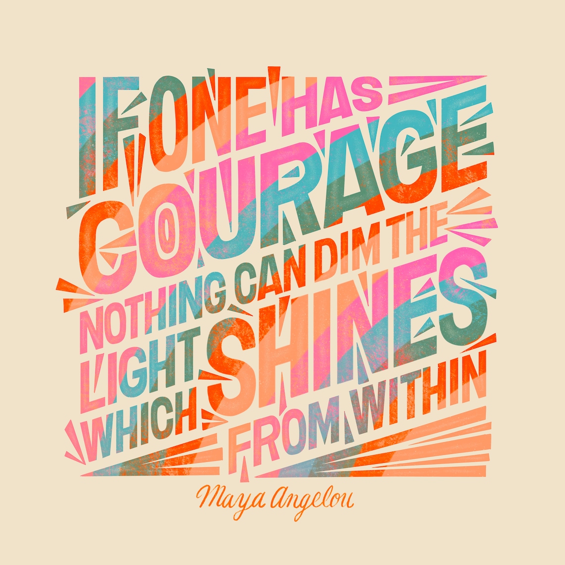 Maya Angelou, Courage Quote, Typographic Poster, Gallery Wall Art ...