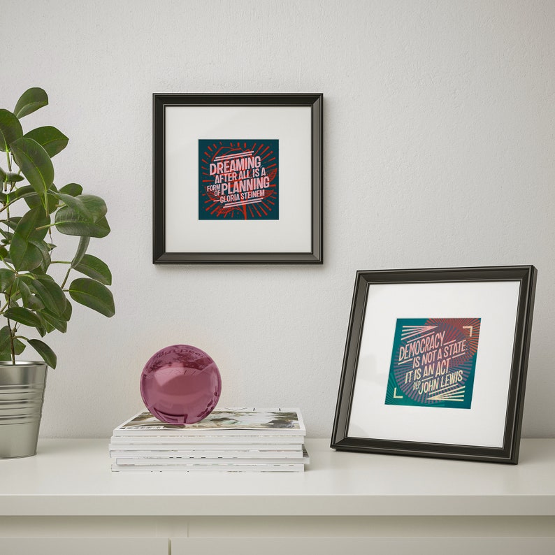 Democracy Quote John Lewis Print Voting Poster Typographic - Etsy