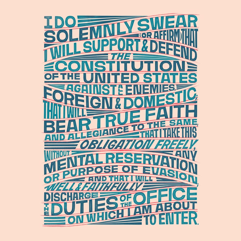 Federal Oath Art Print (digital Download) - Etsy