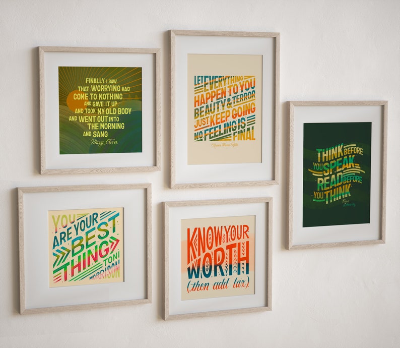 Know Your Worth Inspirational Art Typographic Poster | Etsy