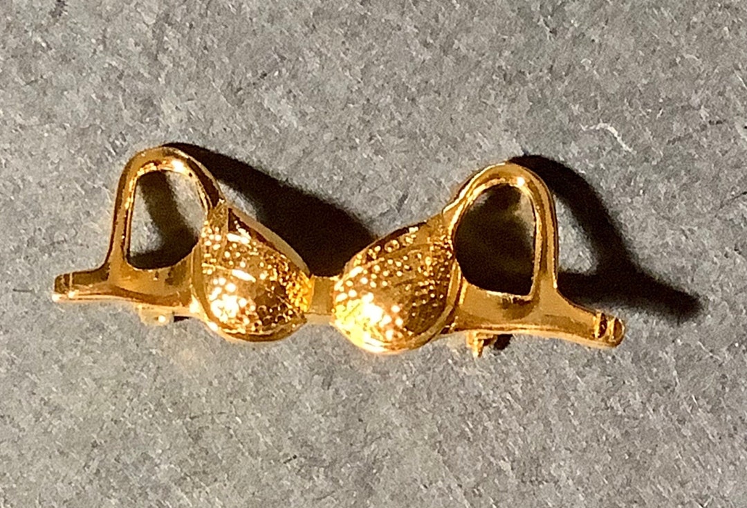 Vintage Golden Bra or Bikini Brooch - Etsy