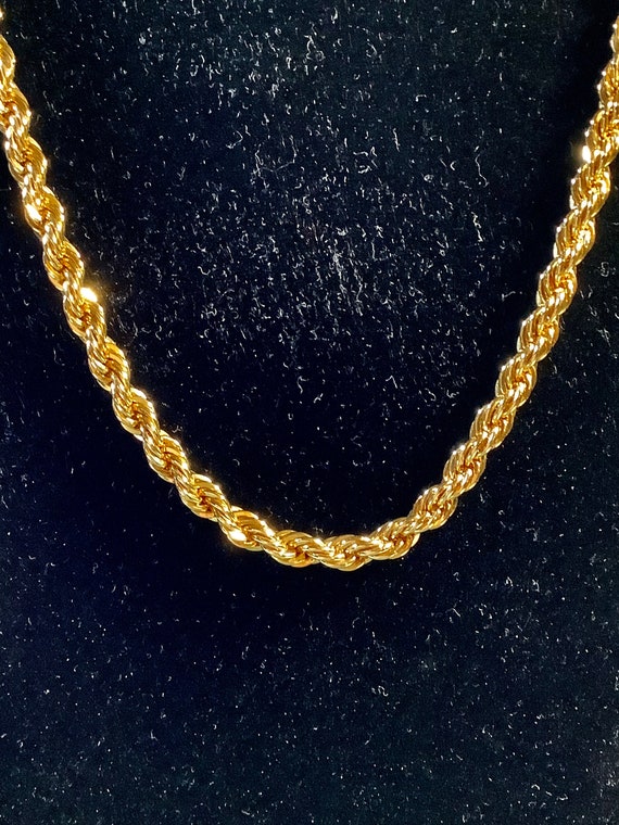 Monet Heavy Gold Tone Thick Rope Chain Necklace 24 Inch - Etsy