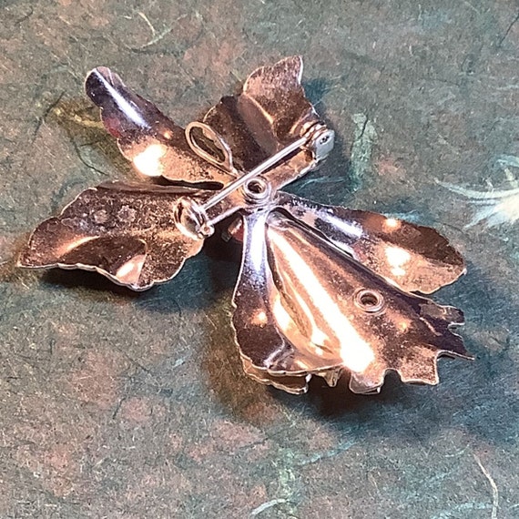 Orchid Pressed Metal Riveted Amethyst Rhinestone Dual… - Gem