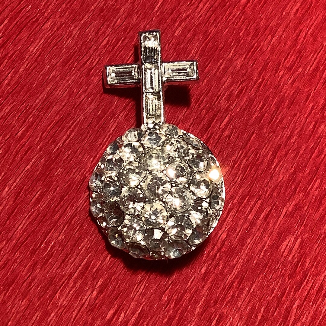 Globus Cruciger Pave Baguette Rhinestone Christian Orb Brooch - Etsy UK
