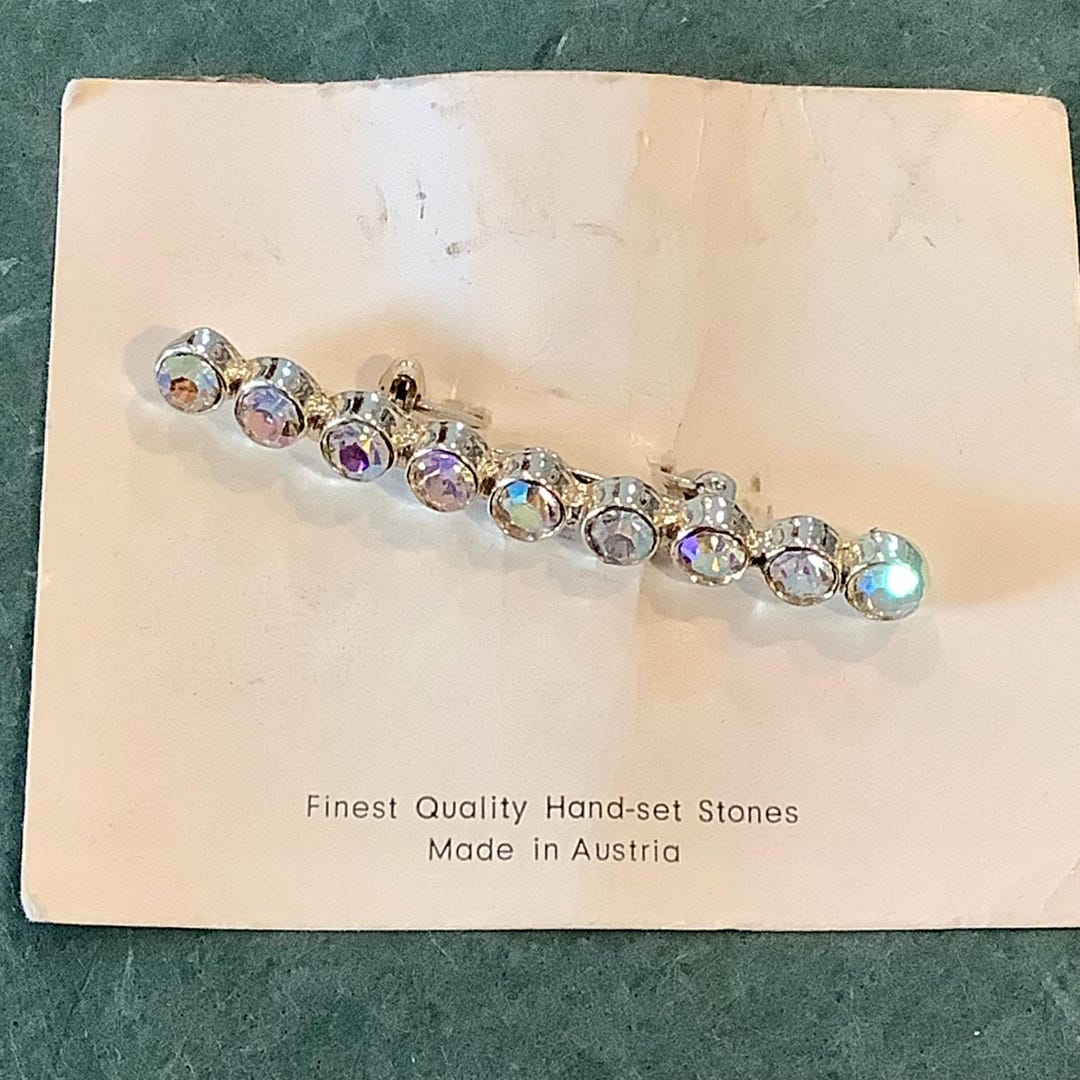 Woolworth Austrian AB Rhinestone Bar Brooch - Etsy