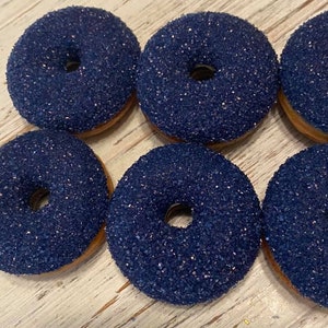 12 Navy Blue Suger Mini Donuts Doughnuts Wedding Baby Bridal Christmas ...
