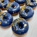12 Gold and Navy Blue Mini Donuts Sweets Table Wedding Favors Birthday ...