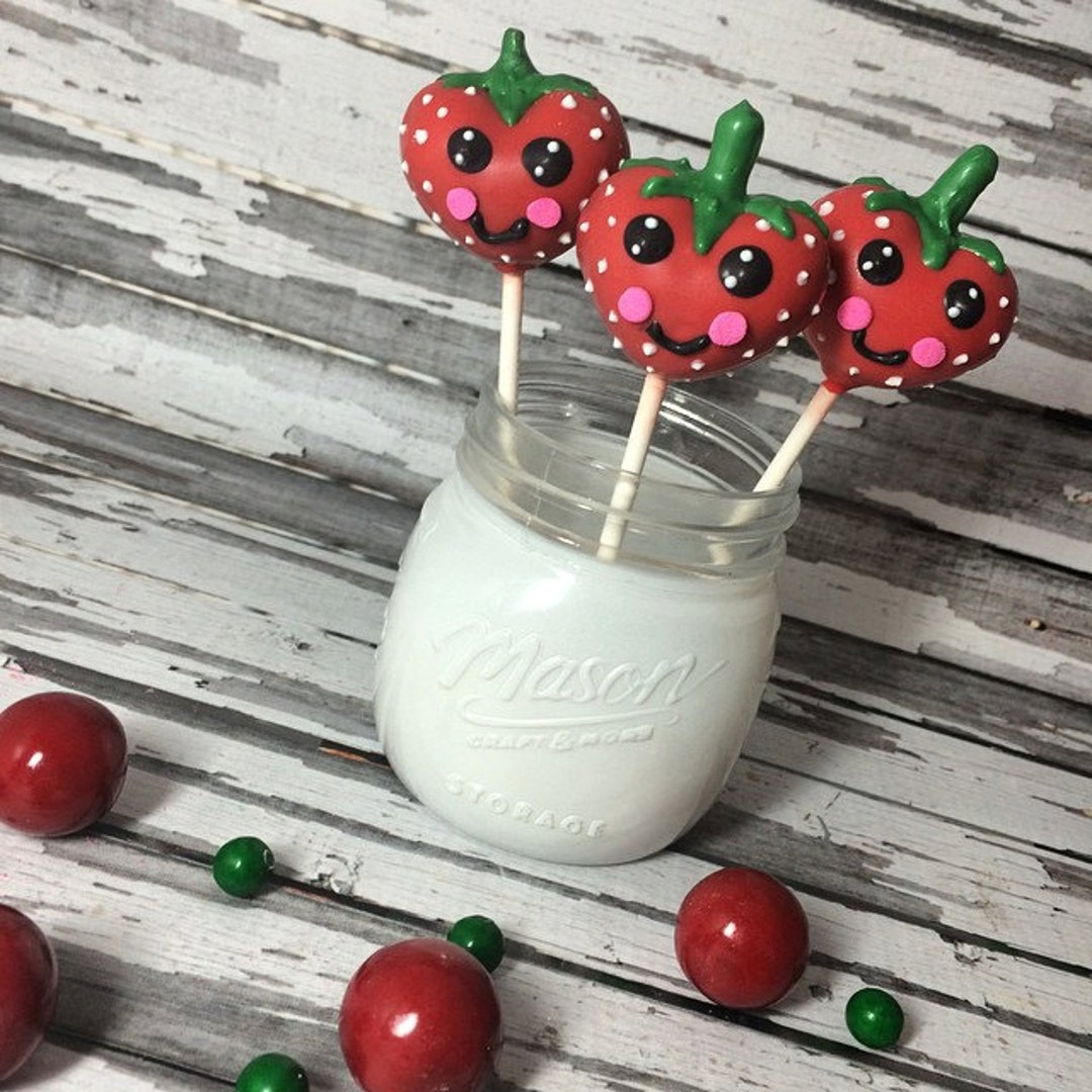 12 Strawberry Cake Pops Easter Peter Rabbit Theme Garden Party Sweets ...