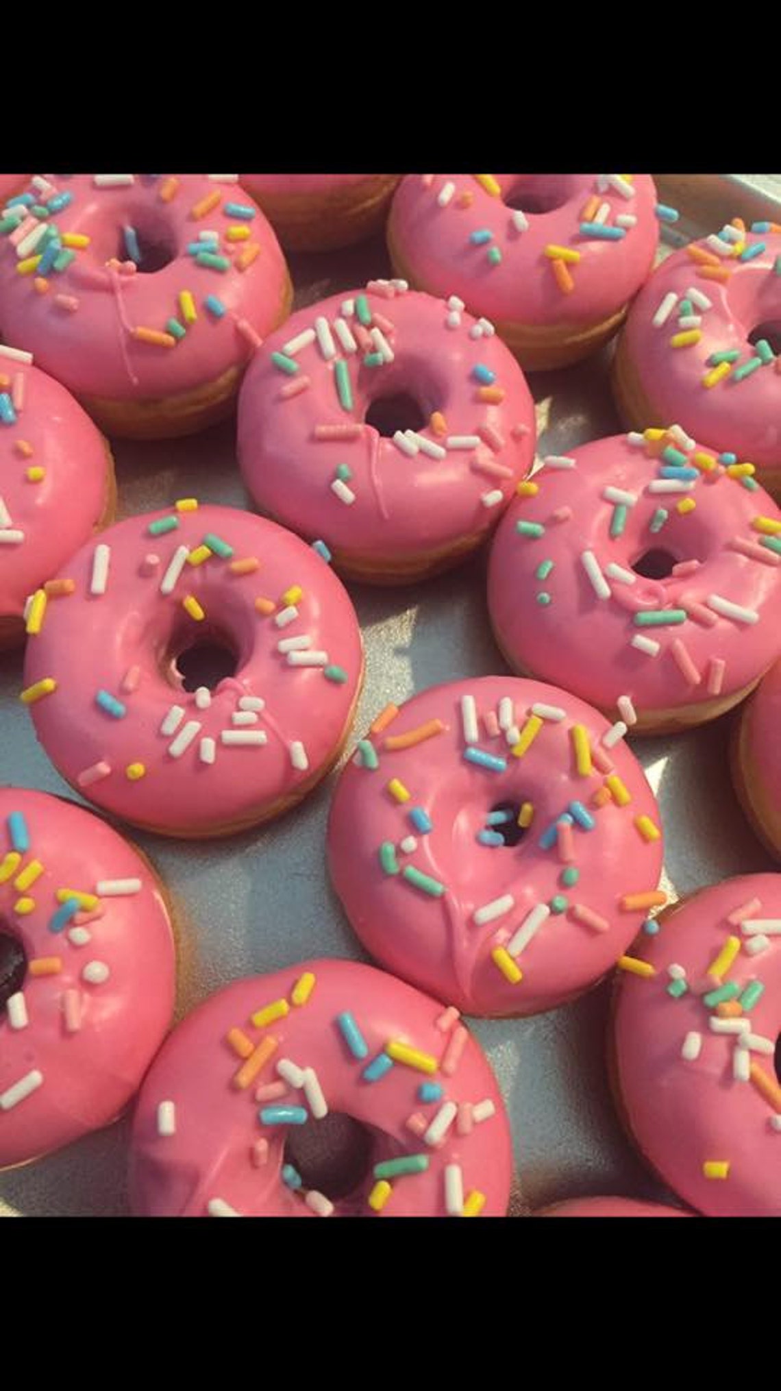 12 Pink Sprinklemini Donuts Doughnut Wedding Birthday Bridal - Etsy