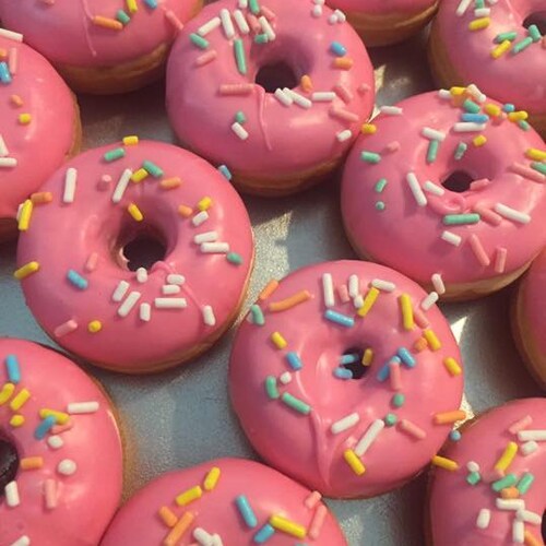 12 Pink Sprinklemini Donuts Doughnut Wedding Birthday Bridal - Etsy
