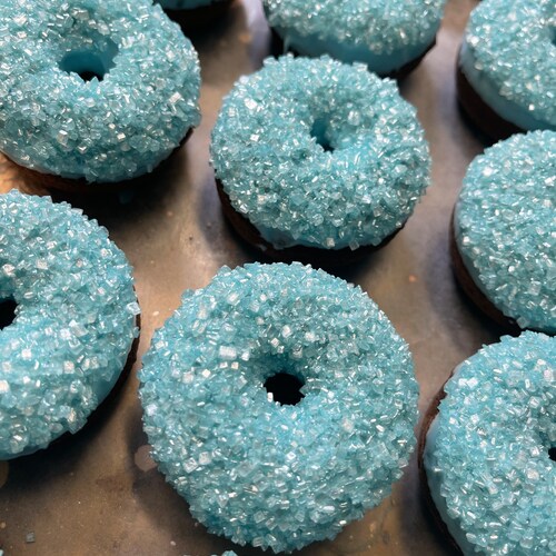 12 Blue Baby White Mini Donuts Doughnuts Wedding Baby Bridal - Etsy