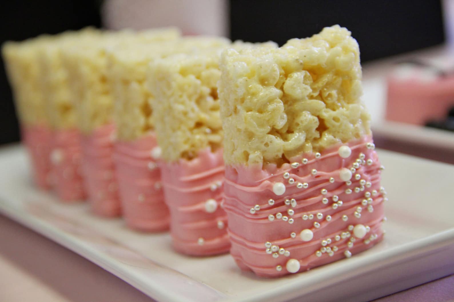 12 Pink Pearl Silver Birthday Party Rice Crispy Krispie Treats Party ...