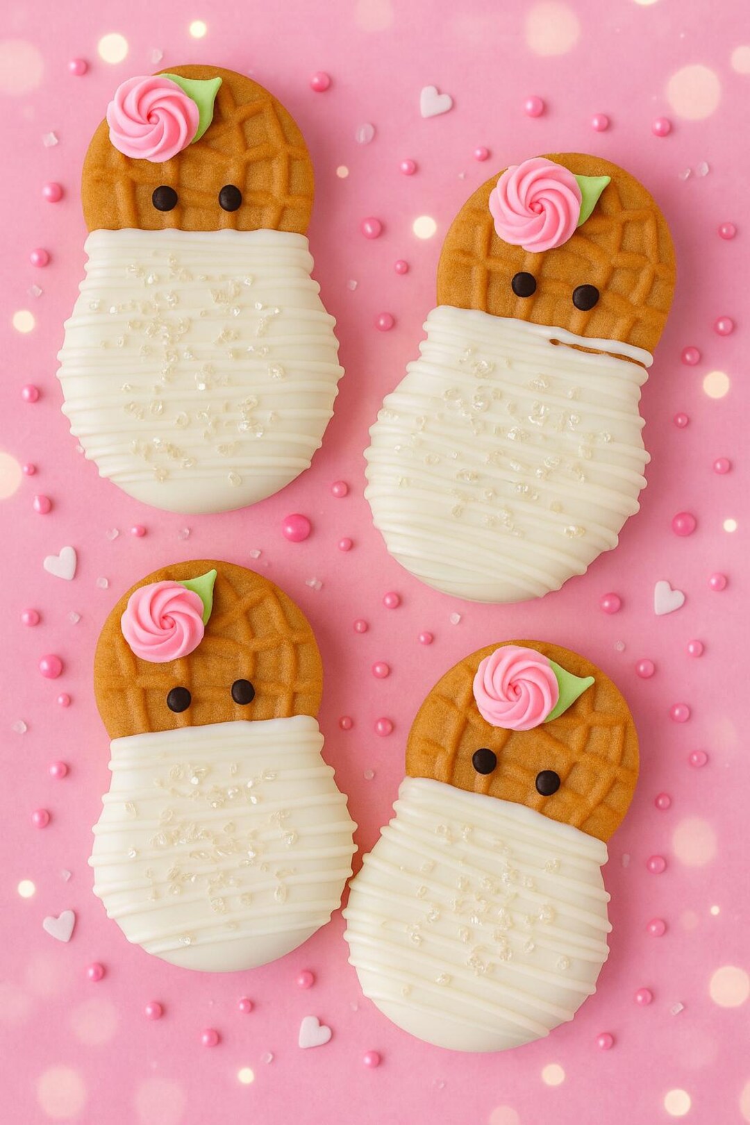 1 Dozen White Sugar Nutter Butter Baby Girl Boy Shower Favors Party ...