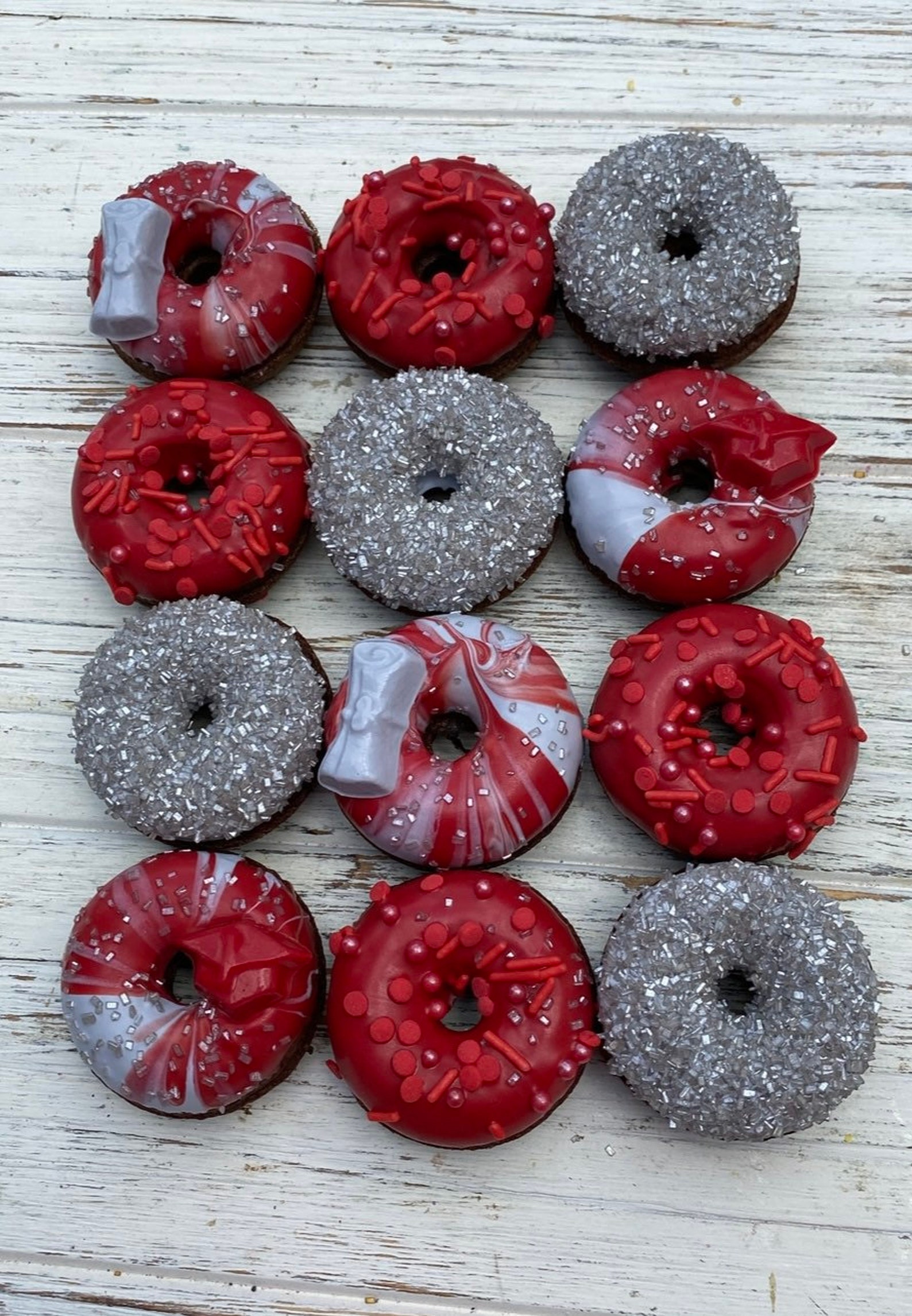 12 Graduation Mini Donuts Doughnuts Sweets Table Candy Buffet Birthday ...