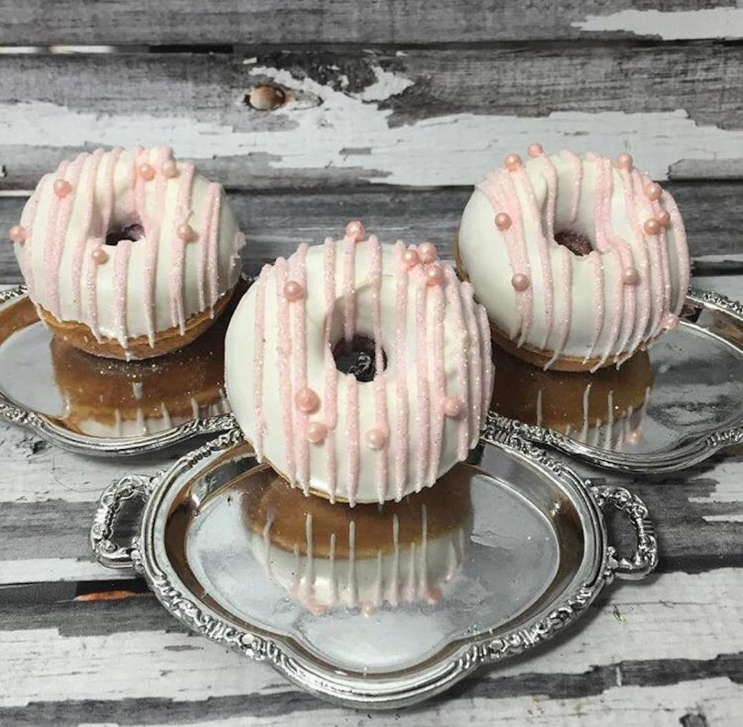 12 Pink Princess Pearl Mini Donuts Doughnut Wedding Birthday Bridal ...